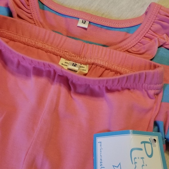 Princess Linens | Matching Sets | S Pink And Blue Ruffled Outfit | Poshmark